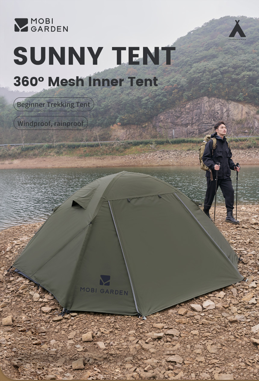 MOBI GARDEN Camping Backpacking Tent Waterproof Rainproof Hiking Silver ...