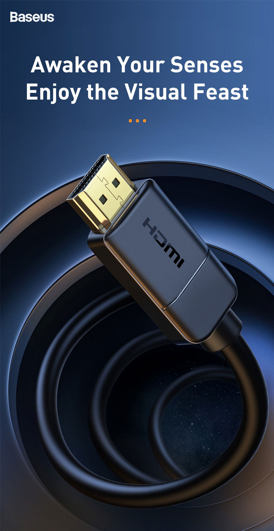 Baseus HDMI Cable 4K 1080P 60Hz HDR HDMI Cable Adapter For TV LCD - AAC ...