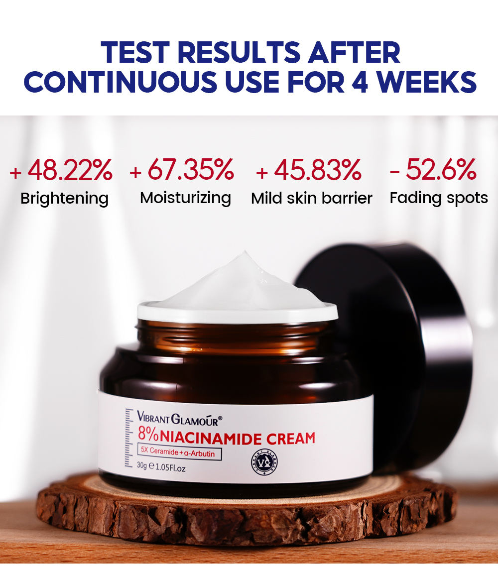 VIBRANT GLAMOUR 8% Niacinamide Whitening Face Cream 5X Ceramide Skin ...
