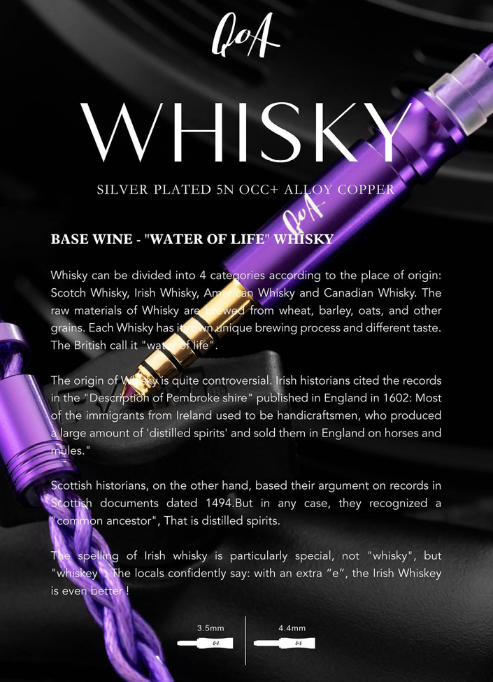 QoA Whisky Earphone Upgrade Cable Silver Plated 5N OCC + Alloy Copper 0 ...