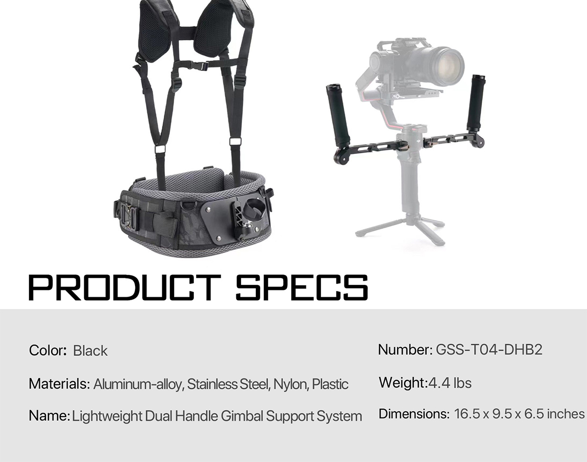 TILTA GSS-T04-DHB2 Lightweight Dual Handle Gimbal Support System Float ...