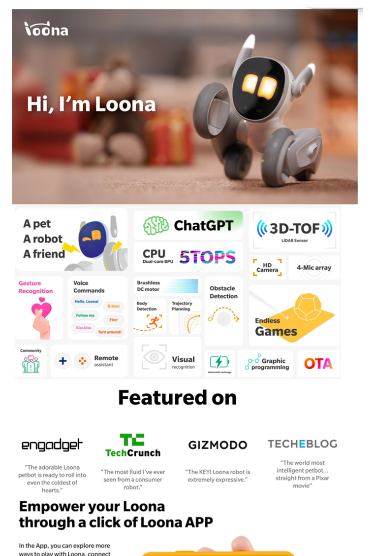 【Available in stock】Loona robot Smart robot Dog Emotional Accompanying ...