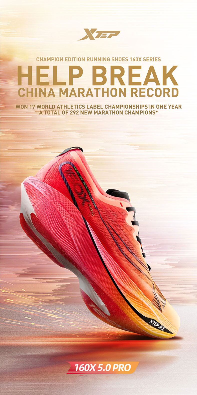 XTEP 160X5.0 Pro Men Running Shoes Professional Marathon Racing ...