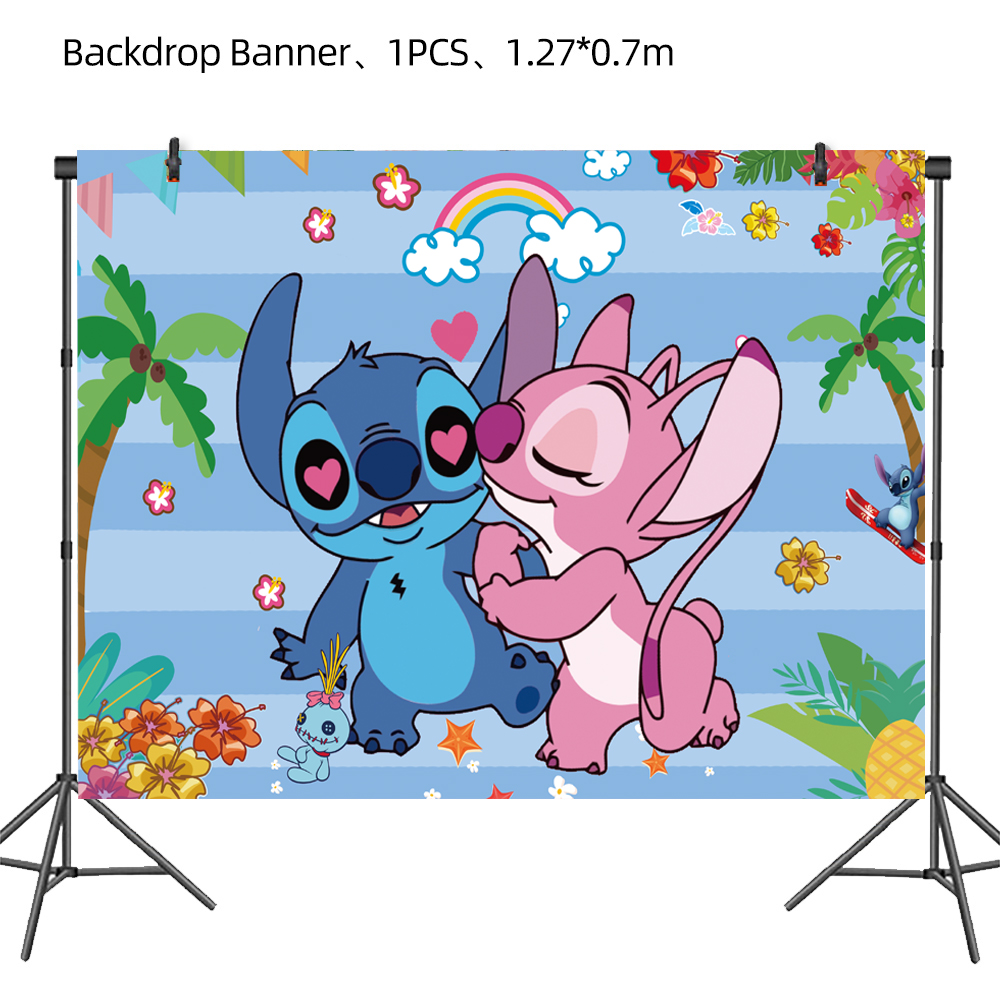 120*80cm Lilo & Stitch Background Wedding Decoration Children's ...
