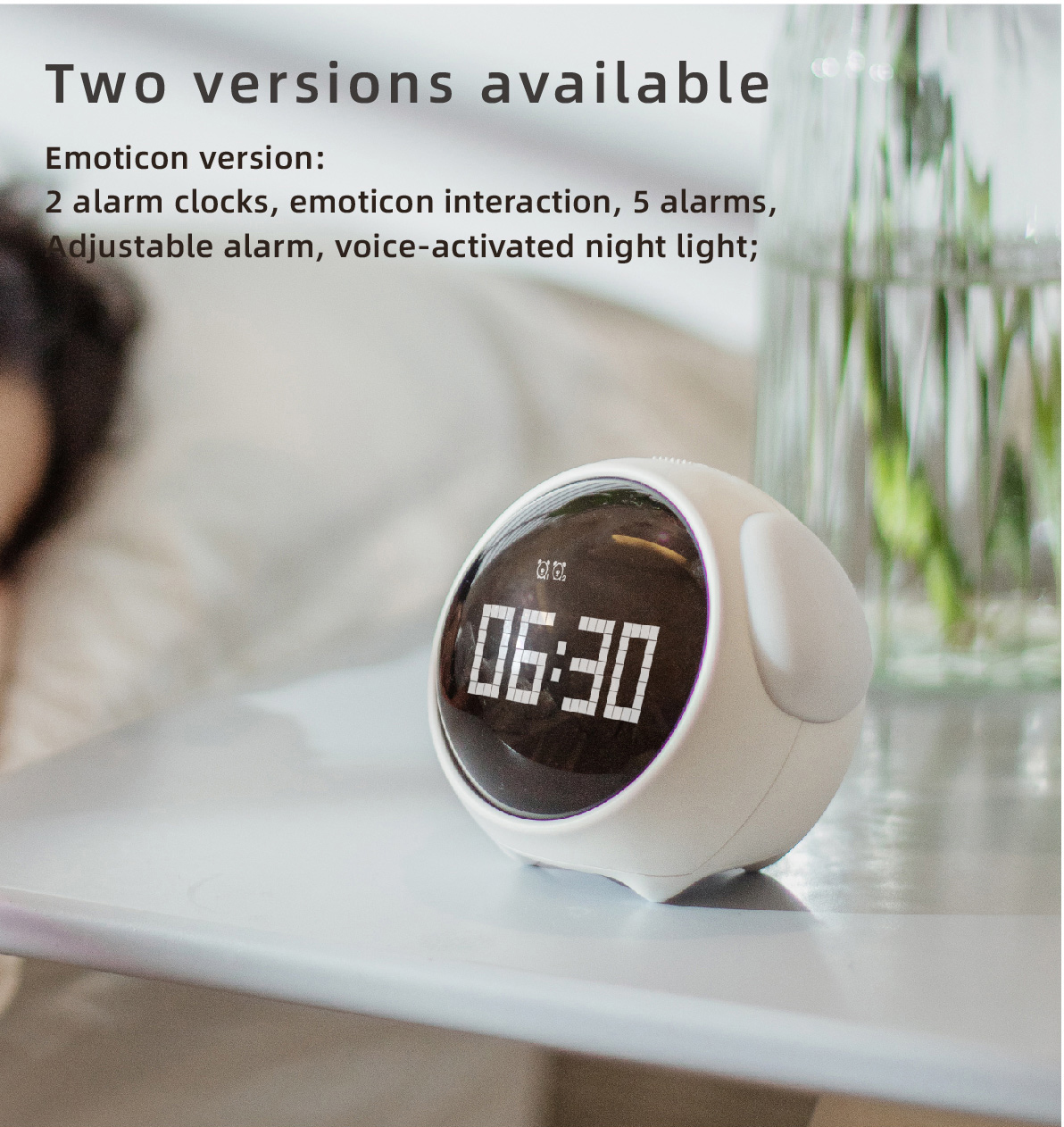 [heibaike] Cute Emoticon Luminous Dog Alarm Clock Baby Sleep Night ...