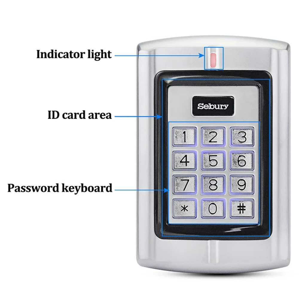 Sebury Metal Access Control Keypad 125KHz Standalone RFID Board Access Controller EM Card Reader ...