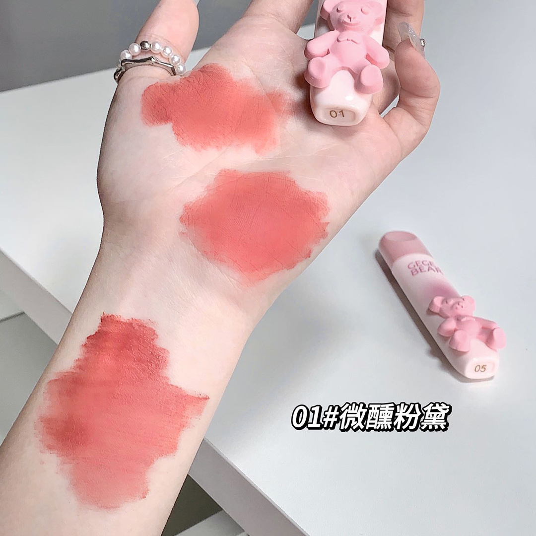Gege Bear Lip Glaze Velvet Soft Matte Waterproof Non-fading Whitening Lip Tint Lipstick | Shopee ...