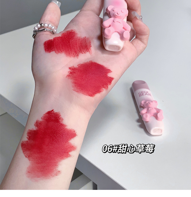 Gege Bear Lip Glaze Velvet Soft Matte Waterproof Non-fading Whitening Lip Tint Lipstick | Shopee ...