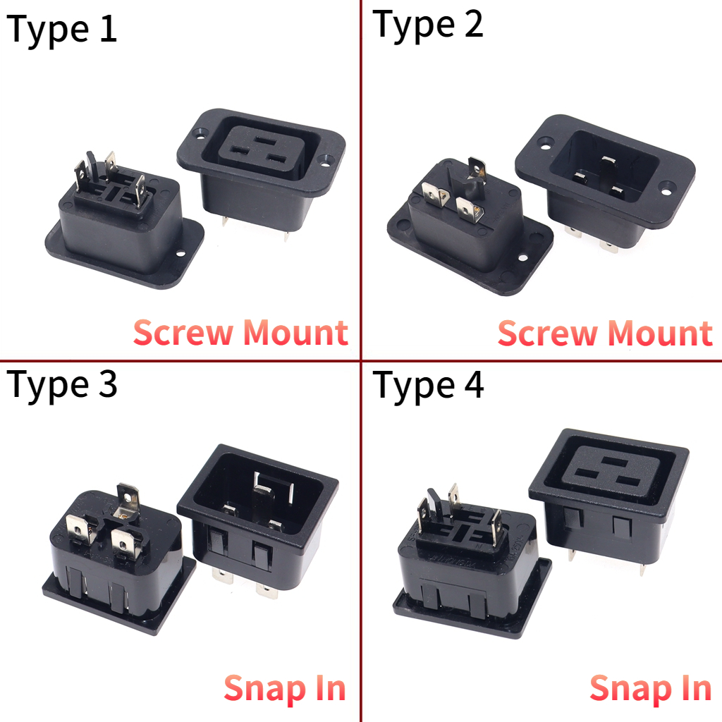 1PCS AC 250V 16A IEC 320 C19 C20 Panel Mount Plug Connector Socket ...