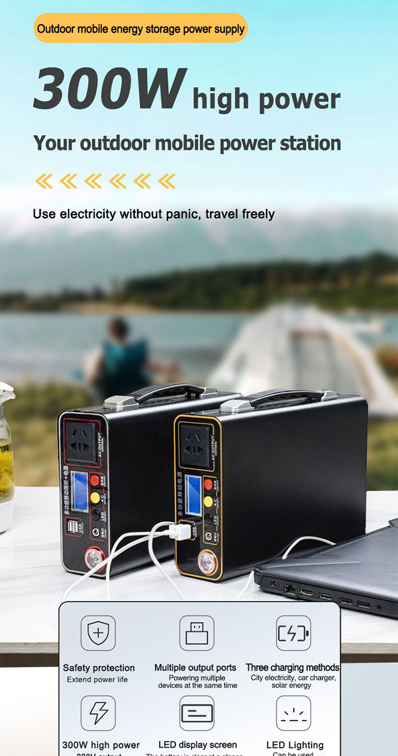 Power Station 96000mAh Large Capacity Solar Generator 300W ...