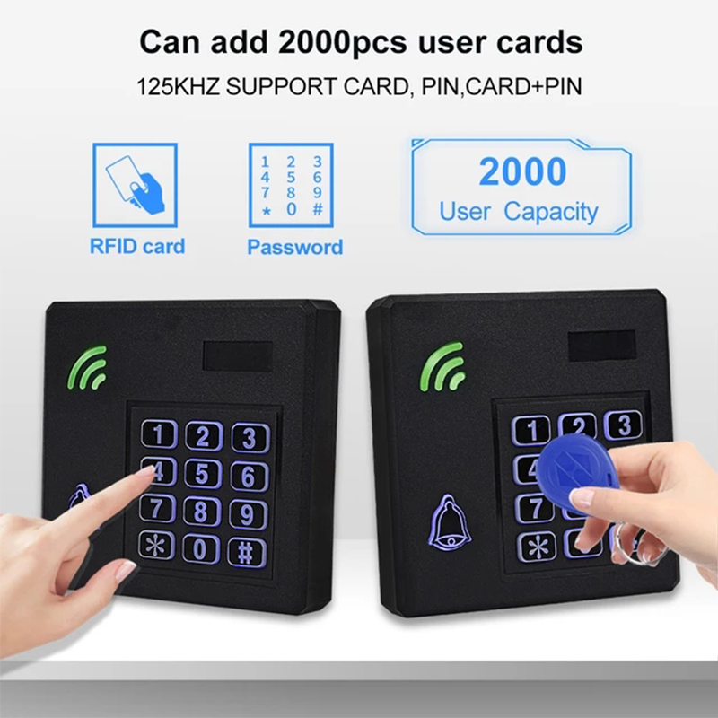 Door Access Control System Kit Set IP68 Waterproof RFID Keypad Reader With Electronic Magnetic ...