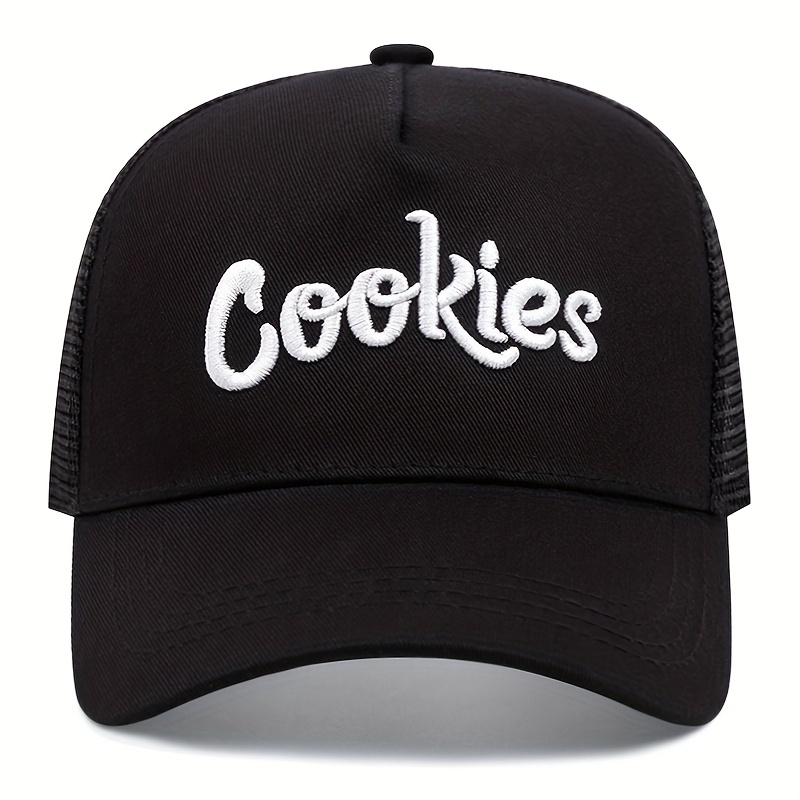 cookies trucker hat Embroidery mesh snapback cap black | Shopee Philippines