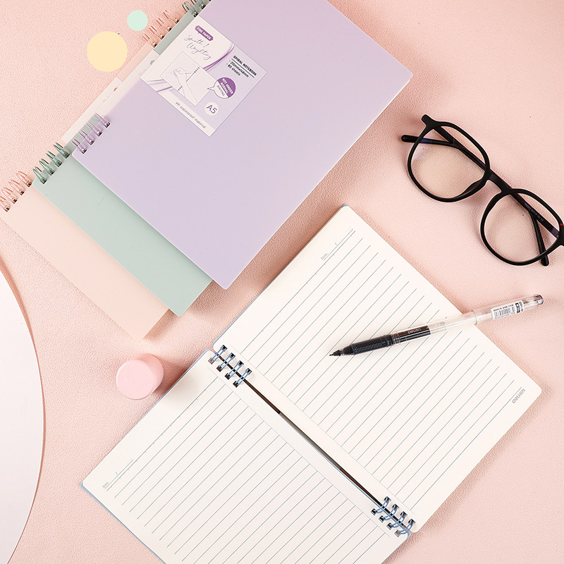 Deli A5 Spiral Notebooks 60 Sheets Writing Binder Notebook Aesthetic ...