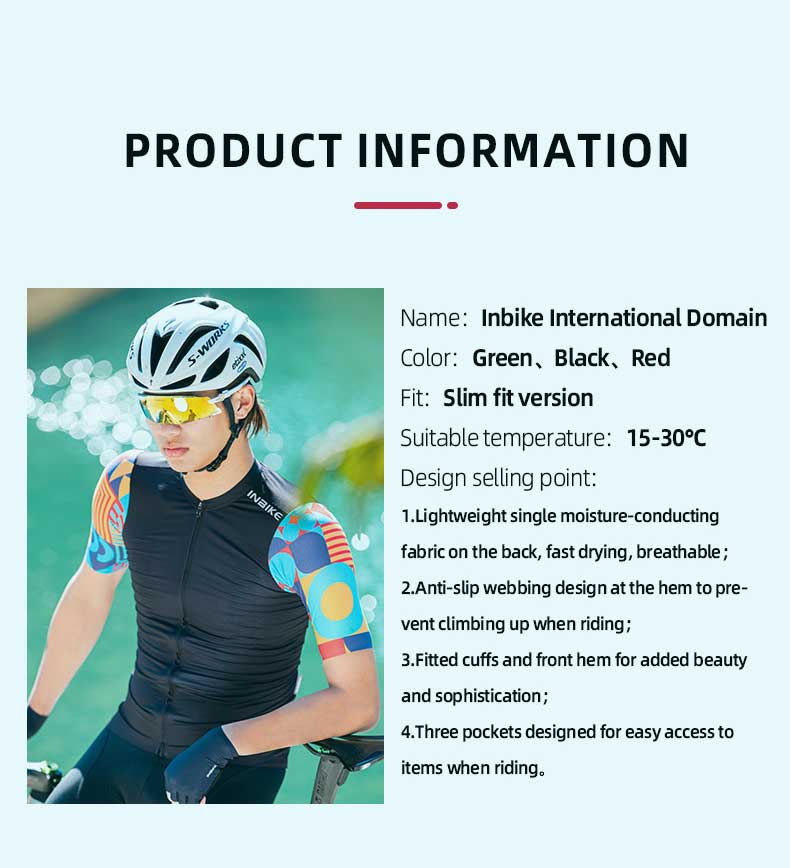 INBIKE Summer Men's Cycling Jersey Short Sleeve Bicycle MTB Shirts Road Bike Clothing with 3 ...