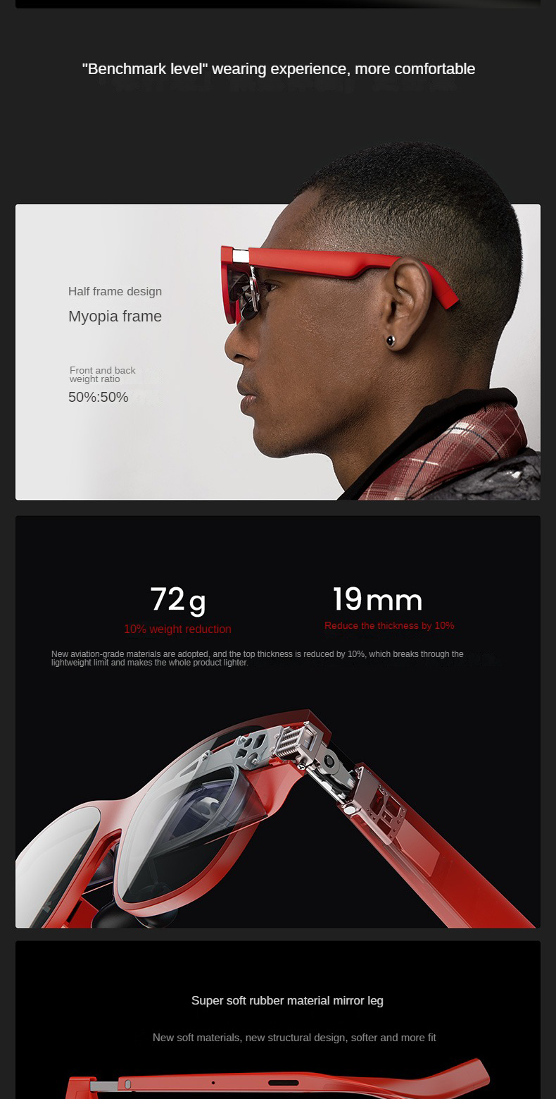 Xreal Air 2 Smart AR Glasses SONY's Silicone OLED Screen 120Hz Brushed ...