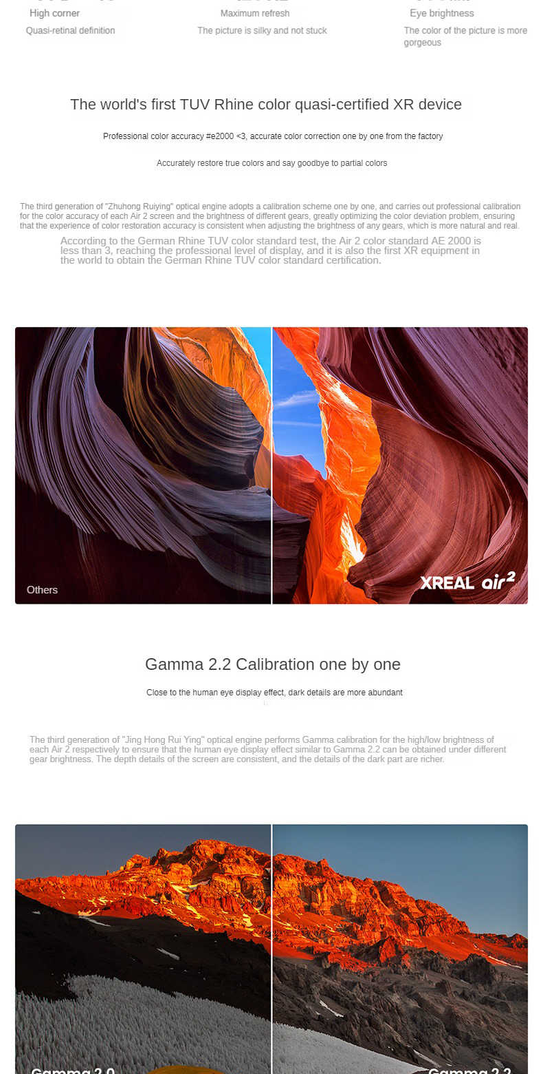 Xreal Air 2 Smart AR Glasses SONY's Silicone OLED Screen 120Hz Brushed ...