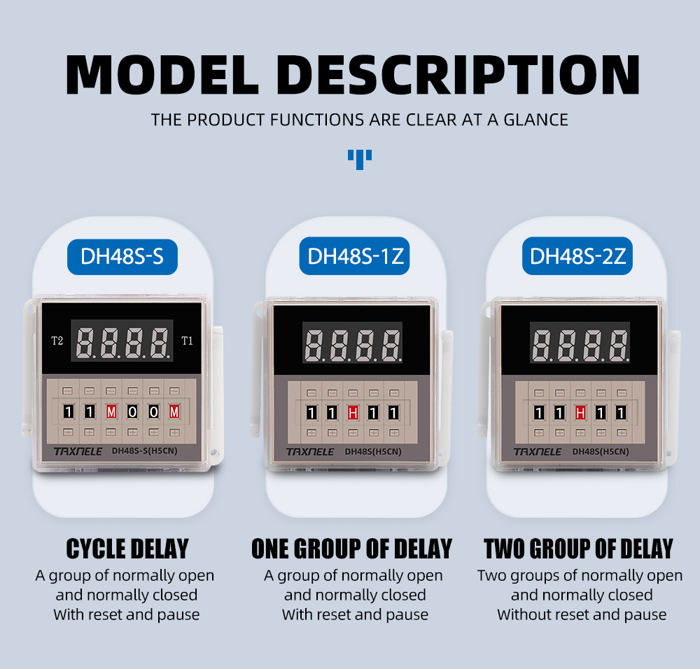 DH48S-S DH48S-1Z DH48S-2Z Digital Electronic Timer Relay Controller ...