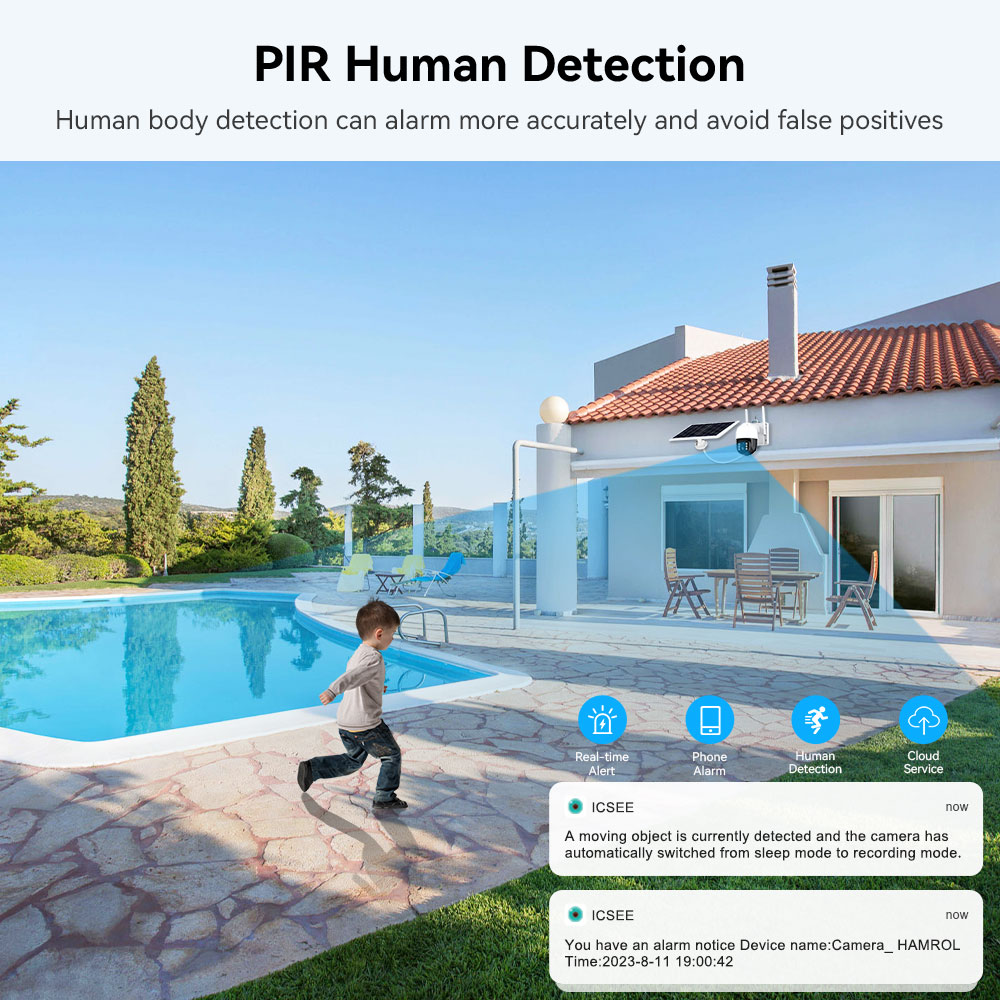 Hamrol 5MP PTZ WIFI/4G Solar Camera PIR Human Body Detection Ball ...