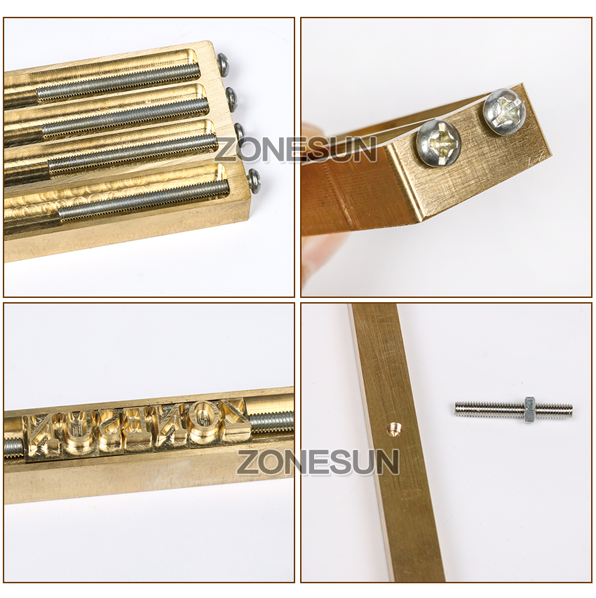 ZONESUN Screw Type Changeable Letter Mold Set Stamping Mould Hot Foil ...