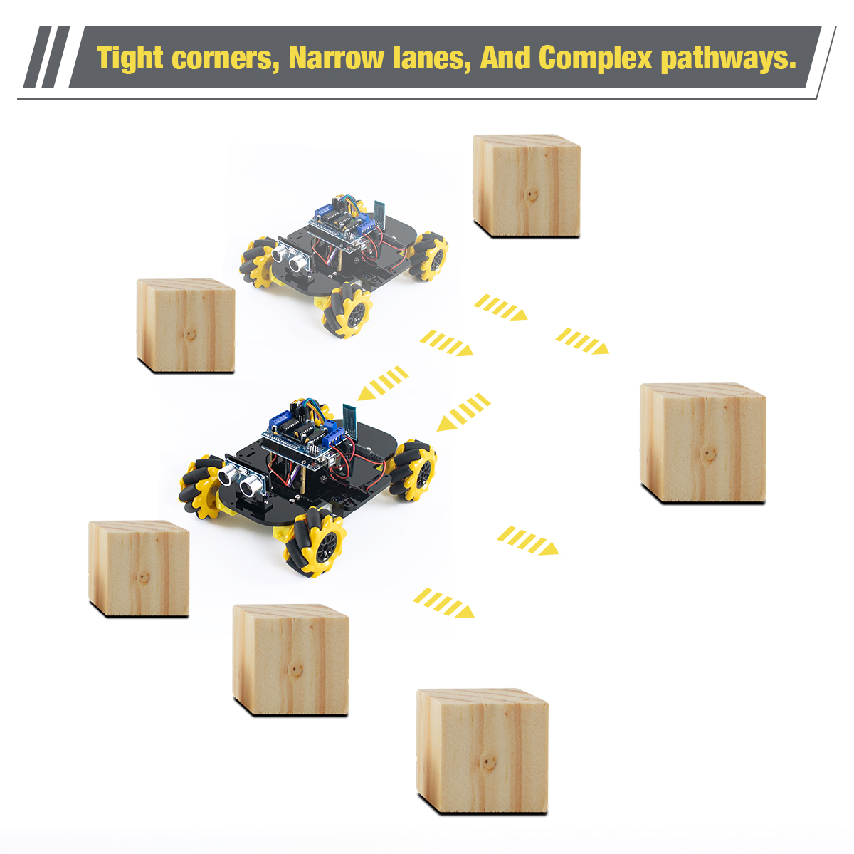 LAFVIN Omni Directional Mecanum Wheels Robot Car Kit for Arduino UNO R3 ...