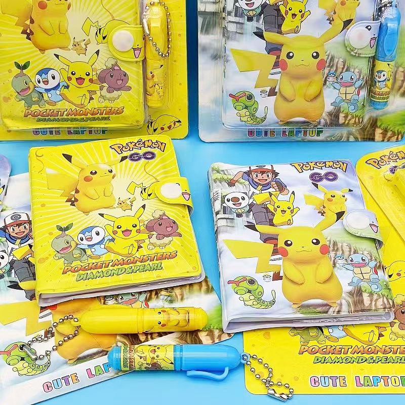 Pikachu Notebook Pokemon Writing Book With Anime Pen Student Stationery ...
