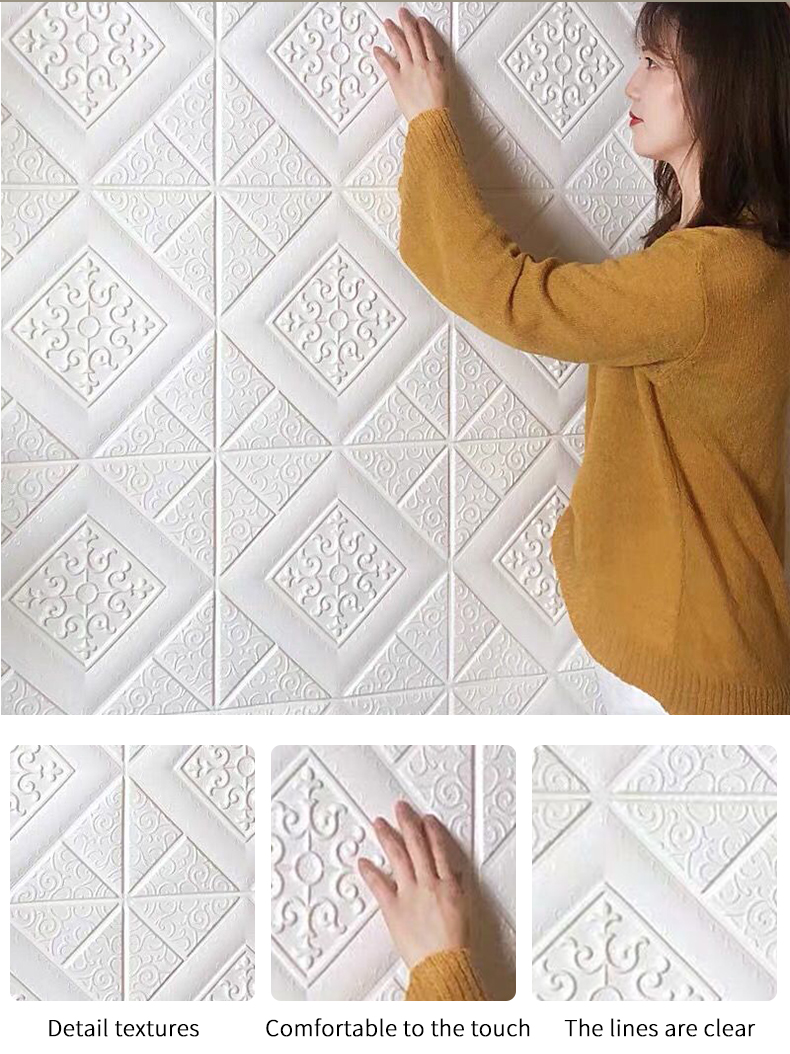 Wallpaper 100pcs 35X35cm Wall Stickers PE Foam 3D WallPaper Brick ...