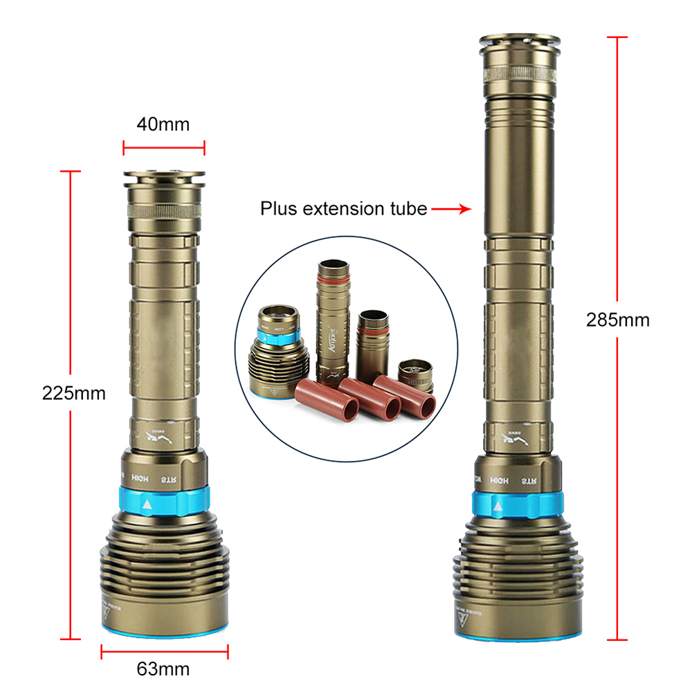 Asafee DX7 Diving Scuba Flashlight 5600LM 7*T6 LED White Light Ultra ...