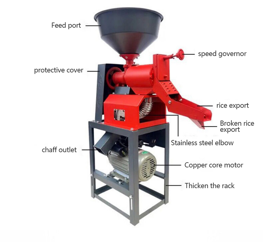 Heavy Duty rice milling machine Machine 150kgs per hour Portable Grain ...