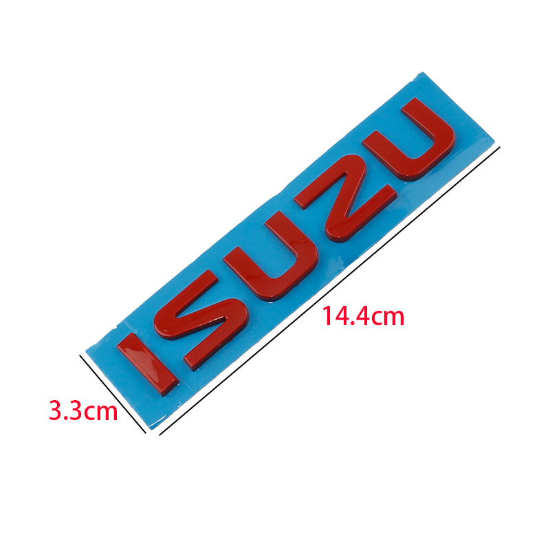 【ISUZU】1 x ABS Chrome/Black/Red ISUZU Logo Letter Car Side Rear Trunk ...
