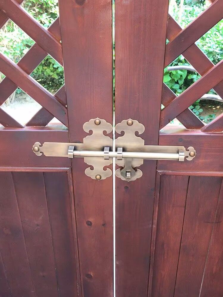 Chinese Antique Pure Copper Wooden Door Latch Old-fashioned Door Lock ...