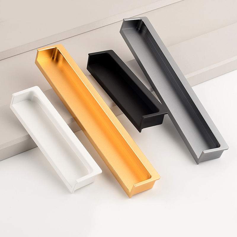 Recessed Handle Black White Gold Gray Slotted Handle Invisible Recessed ...