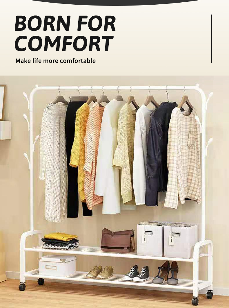 Multifunction Bedroom Floor Hanger Coat Rack Stand Clothes drying rack ...