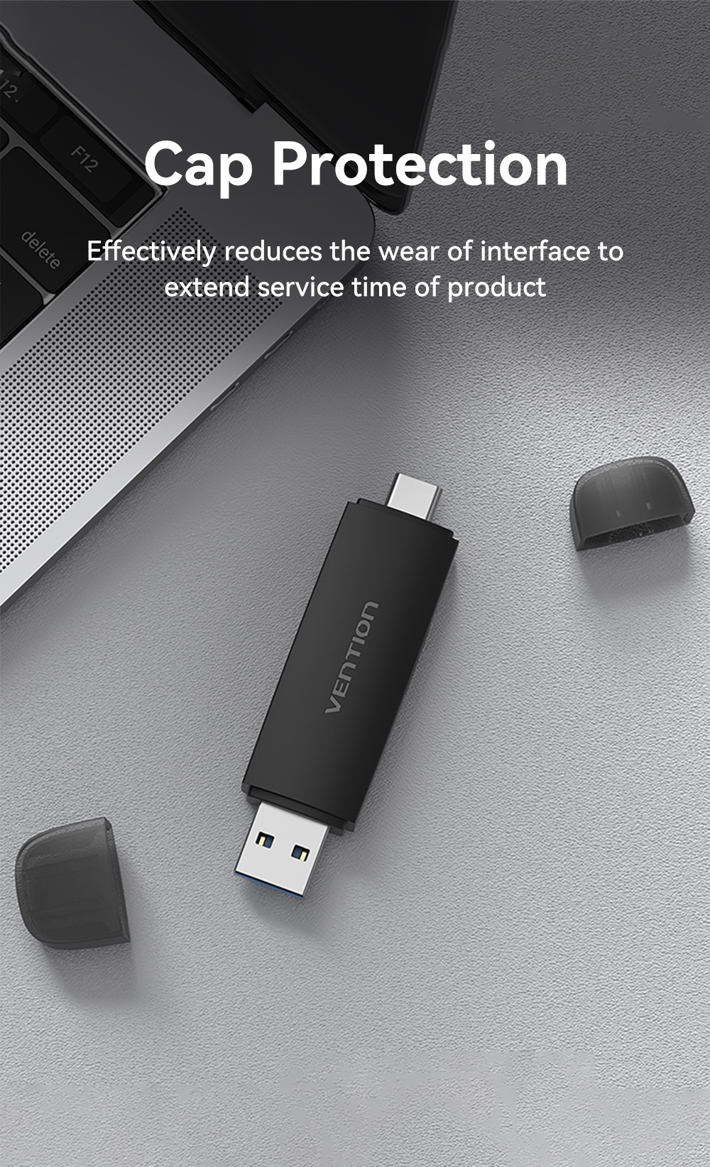 Vention Card Reader USB 3.0 Type C 512GB Fast Transmission 2 in 1 SD Card Reader TF Card Dual ...