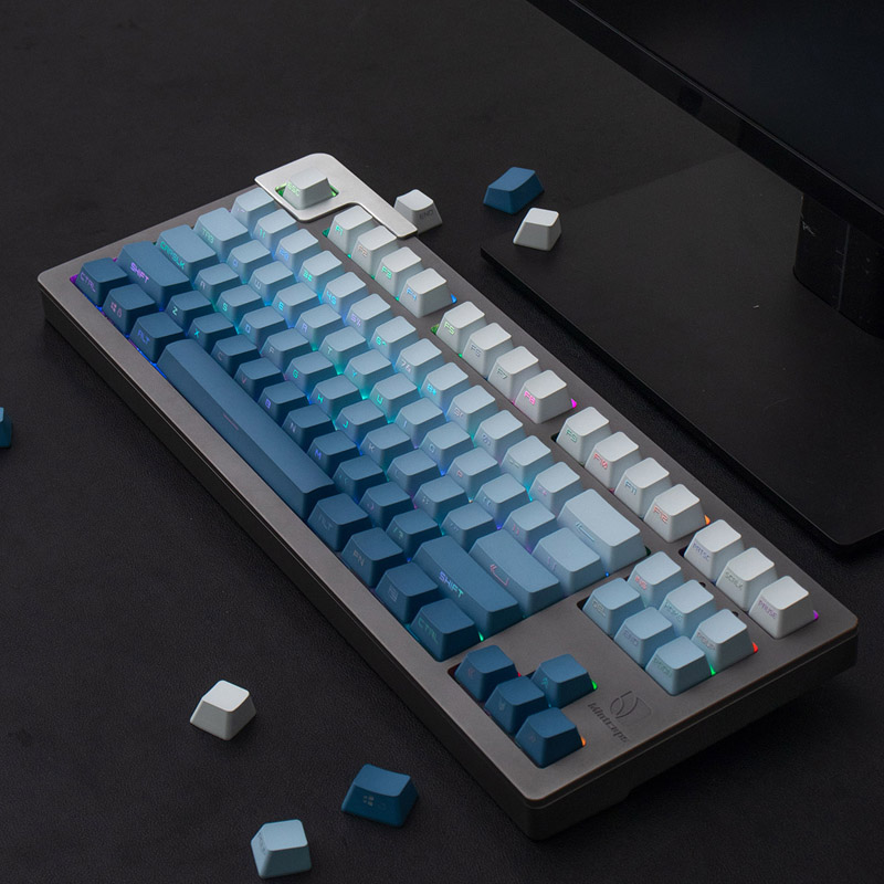 GMK Mist Blue Side/Front Keycap OEM Gradient Blue Double shot Dip Dyed ...
