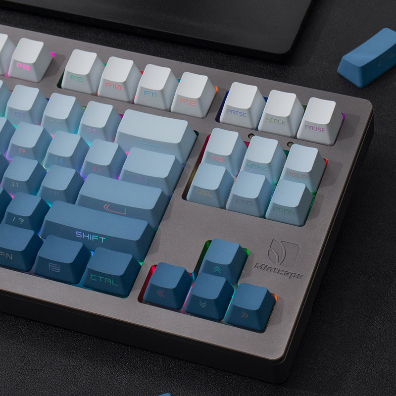 GMK Mist Blue Side/Front Keycap OEM Gradient Blue Double shot Dip Dyed ...