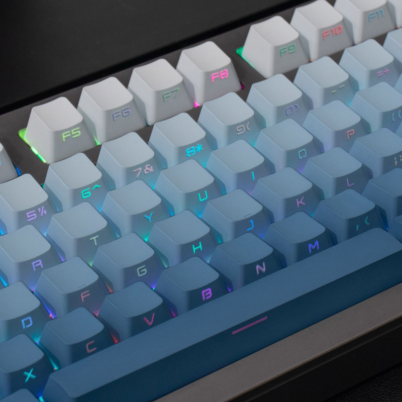 GMK Mist Blue Side/Front Keycap OEM Gradient Blue Double shot Dip Dyed ...