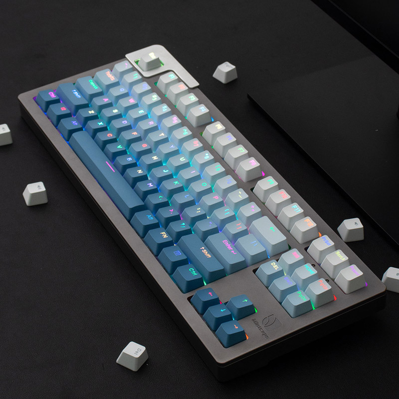 GMK Mist Blue Side/Front Keycap OEM Gradient Blue Double shot Dip Dyed ...