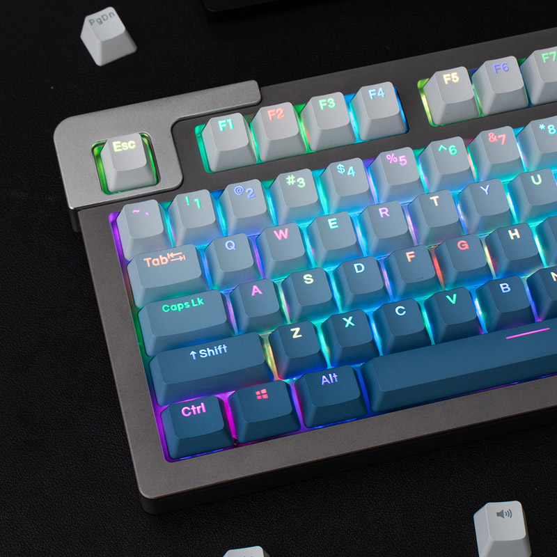 GMK Mist Blue Side/Front Keycap OEM Gradient Blue Double shot Dip Dyed ...