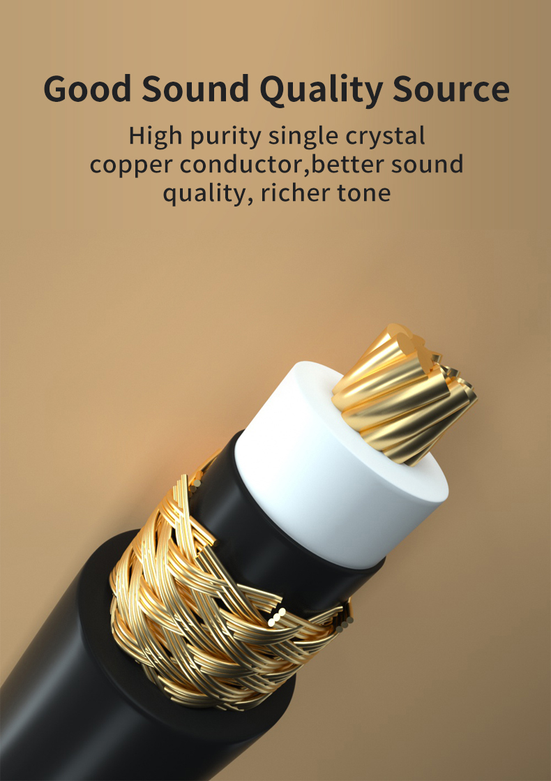GOLLEY LION RCA Cable HiFi 2RCA to 1/4 TS Audio Cable RCA Jack 6.35mm Y ...