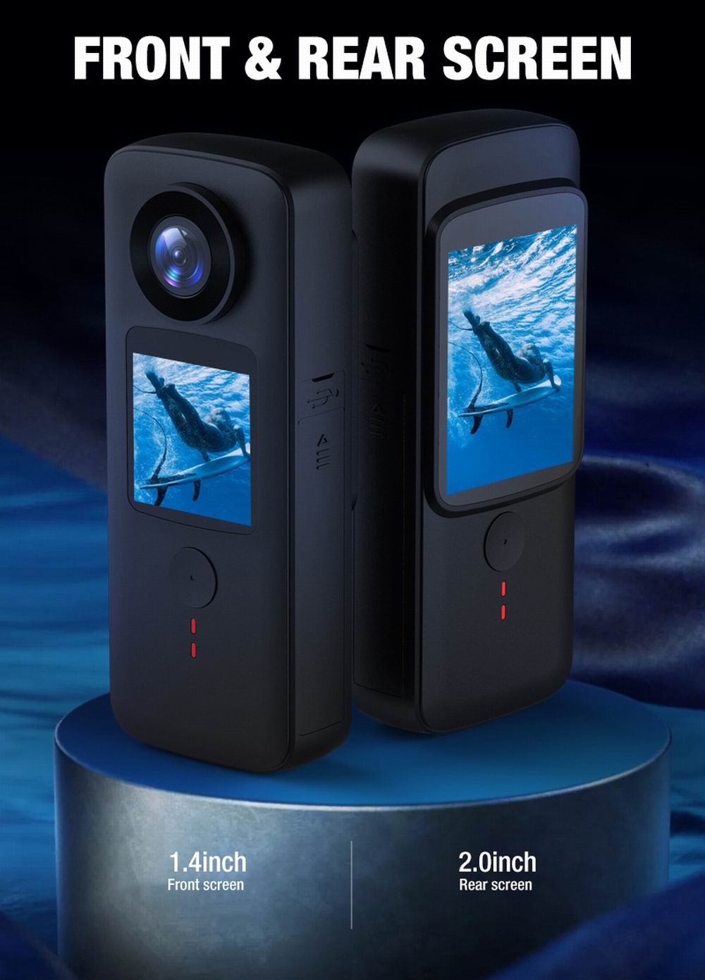 4K HD Vlog Action Camera Dual Screen Anti-Shake Handheld Video Recorder Outdoor Diving ...