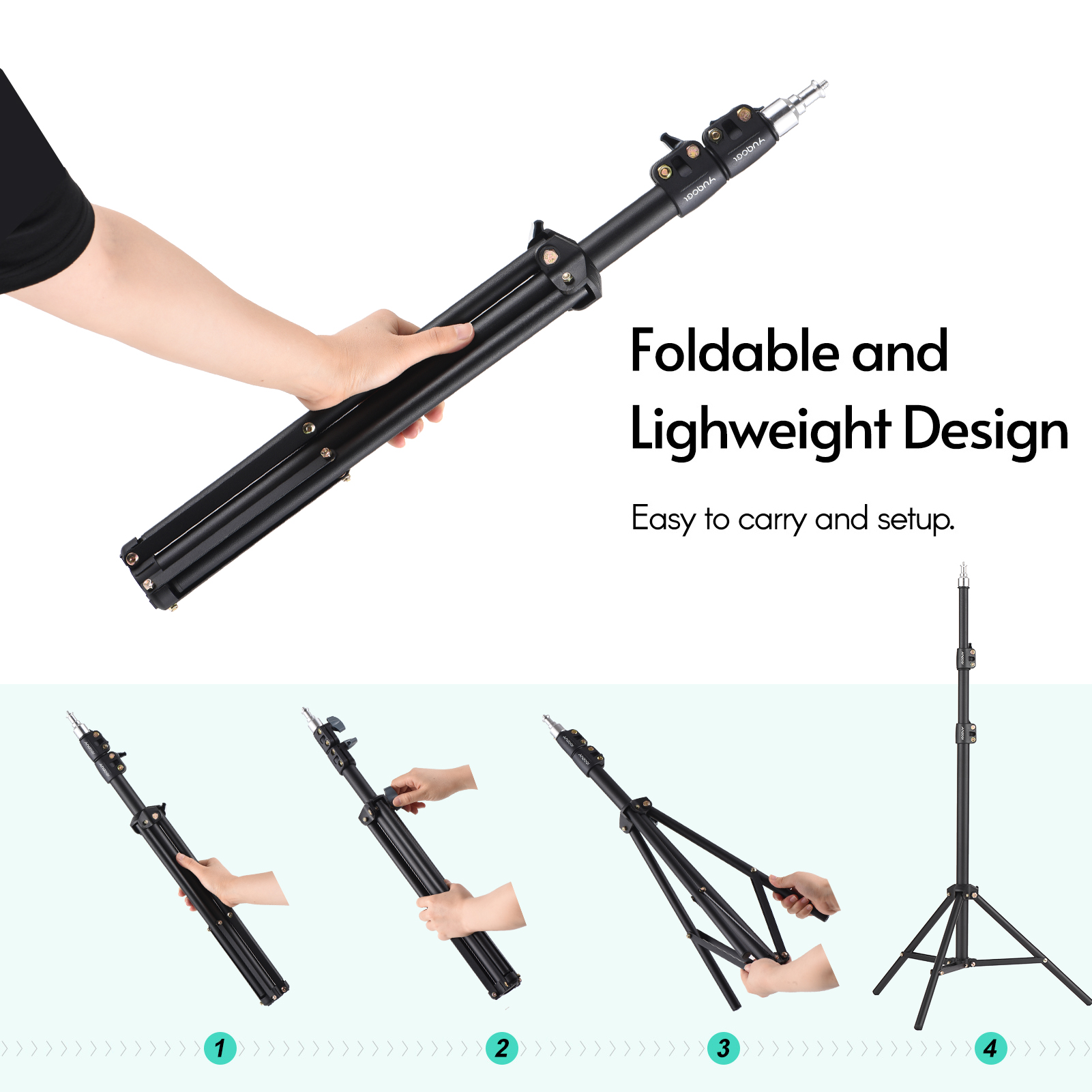 [Hot Sale] Andoer 160cm/63in Portable Metal Light Stand Heavy Duty ...