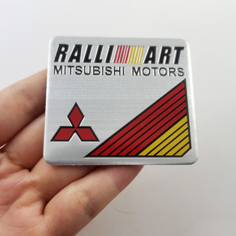 1 x Aluminum RALLIART Logo Car Auto Decorative Emblem Badge Sticker ...
