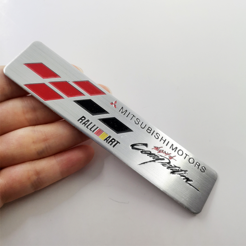 1 x Aluminum RALLIART Logo Car Auto Decorative Emblem Badge Sticker ...