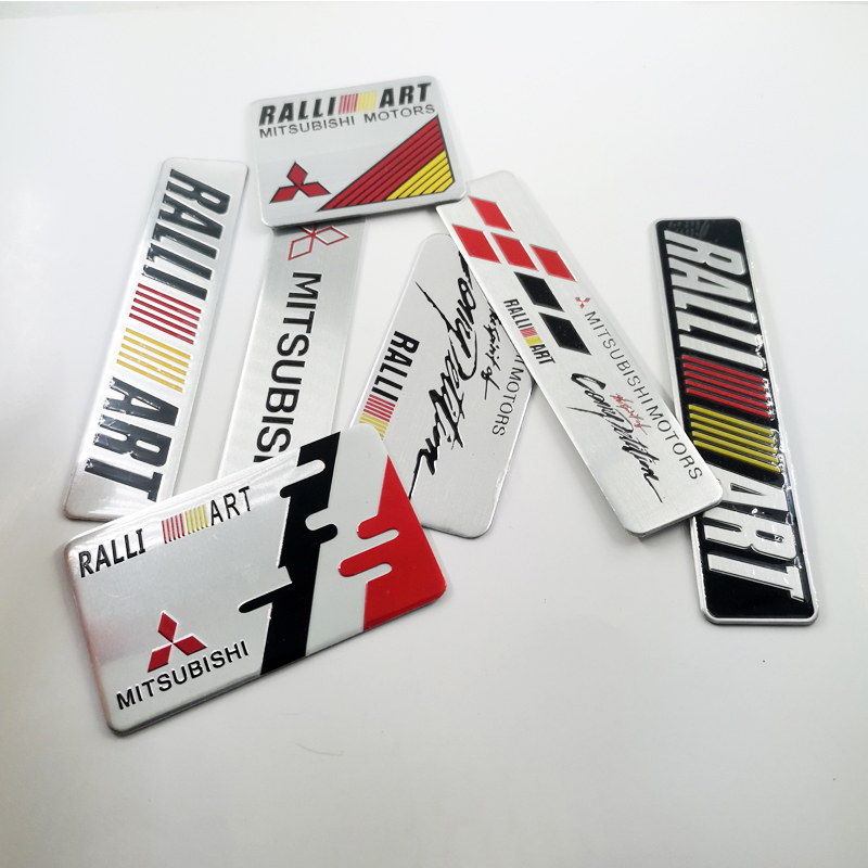 1 x Aluminum RALLIART Logo Car Auto Decorative Emblem Badge Sticker ...