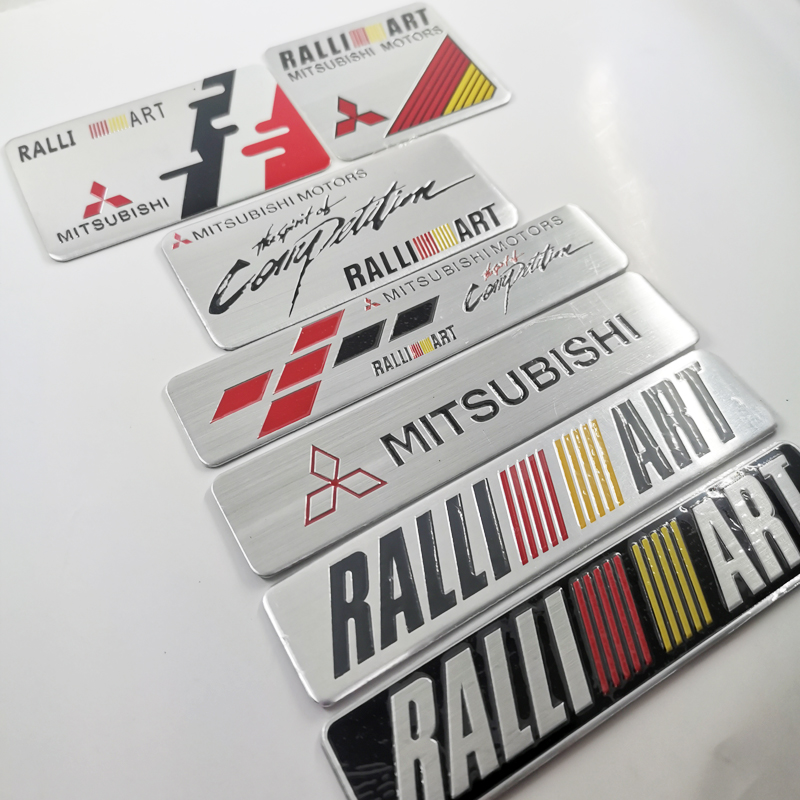 1 x Aluminum RALLIART Logo Car Auto Decorative Emblem Badge Sticker ...