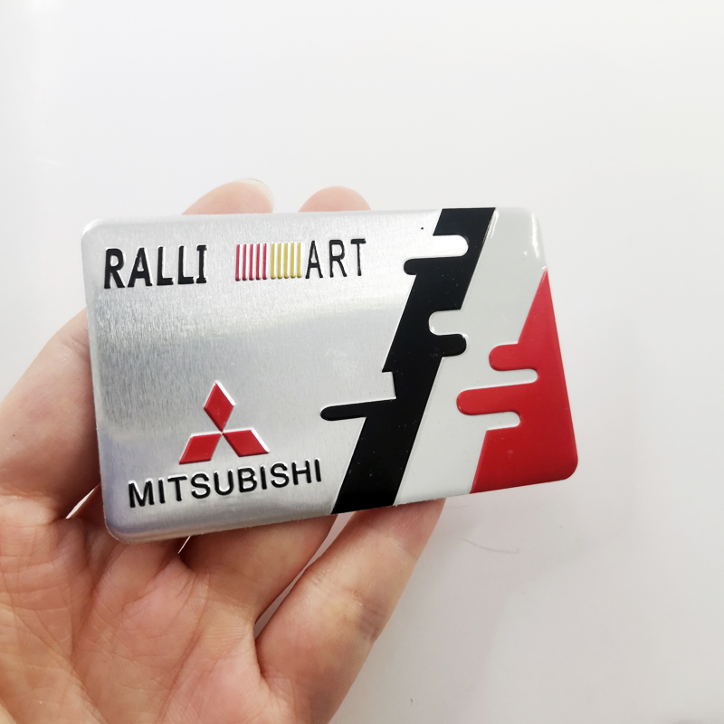 1 x Aluminum RALLIART Logo Car Auto Decorative Emblem Badge Sticker ...