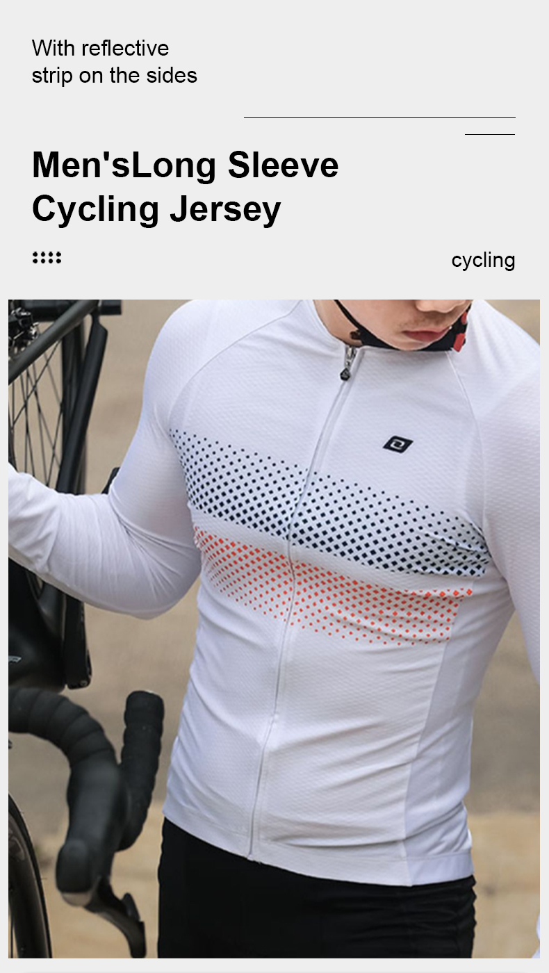 LAMEDA Bicycle Jersey Long Sleeve Cycling Shirts Mountain Bike Stand-up Collar Breathable ...