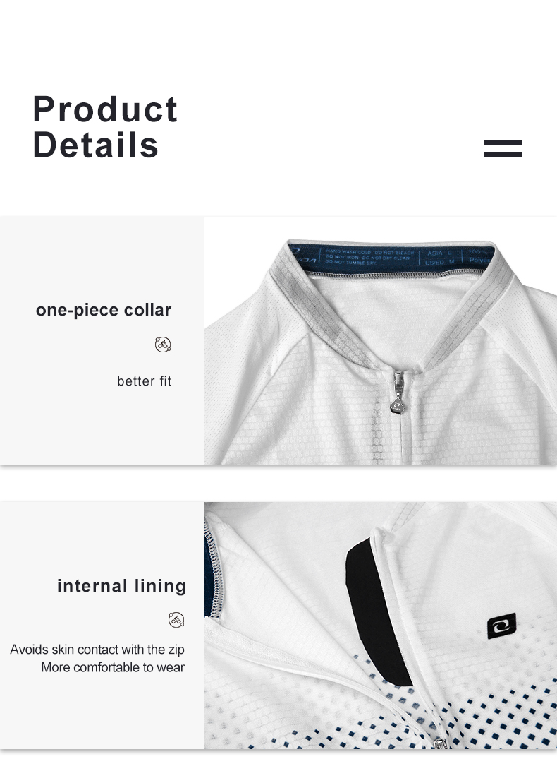 LAMEDA Bicycle Jersey Long Sleeve Cycling Shirts Mountain Bike Stand-up Collar Breathable ...