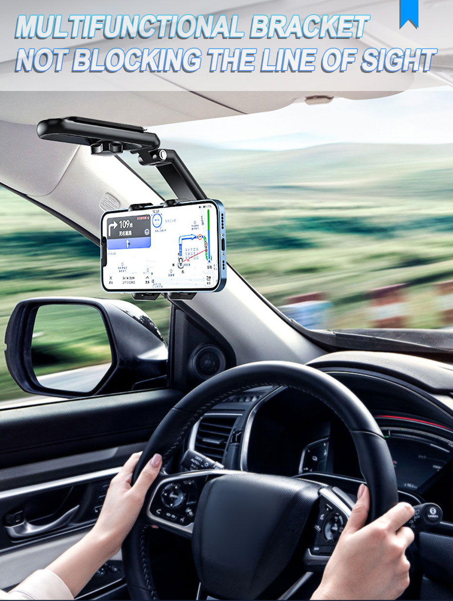 SEAMETAL Car Sun Visor Phone Holder Clip 1080° Rotatable Cellphone Clip ...