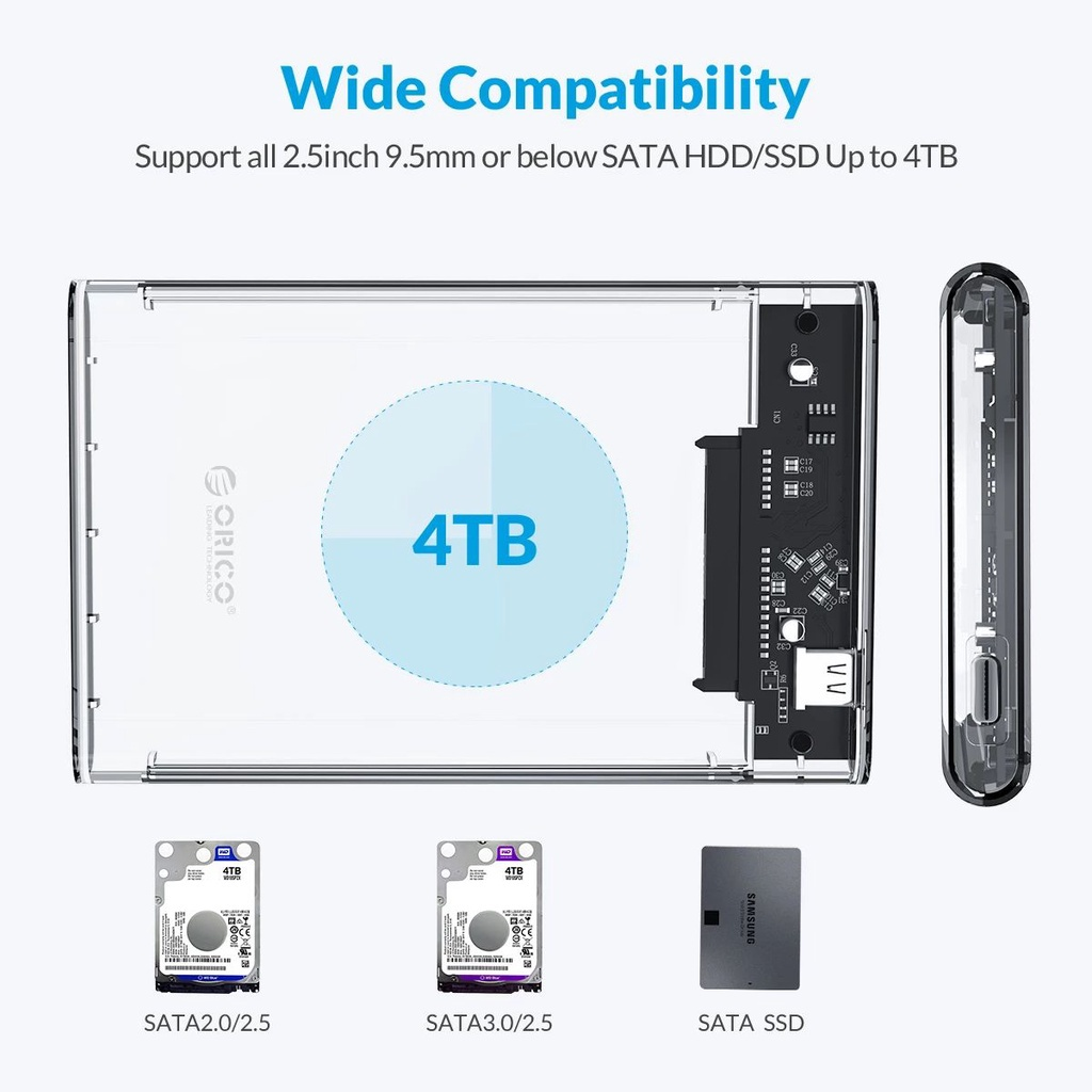 2.5 Inch USB HDD Case Sata to USB 3.0 Hard Drive Disk Sata External ...